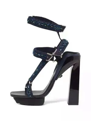 Versace Crystal Embellished Ankle Strap Sandals