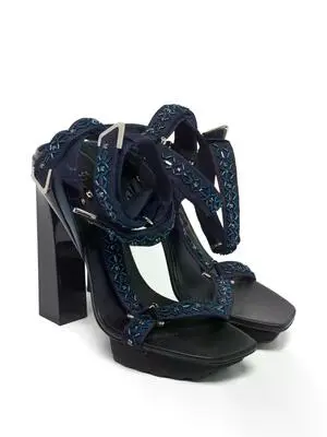 Versace Crystal Embellished Ankle Strap Sandals