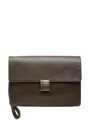 LOUIS VUITTON Taiga Leather Selenga Clutch Bag