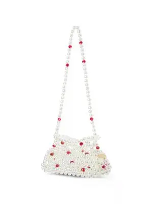 0711 TBILISI Lucy Bead-embellished Mini Bag - Neutrals