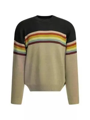 Kapital Striped Peace-sign Sweater - Neutrals
