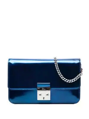 Dior Patent Leather Promenade Crossbody Bag - Blue