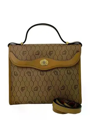 Dior Honeycomb Coated Canvas Satchel - Neutrals