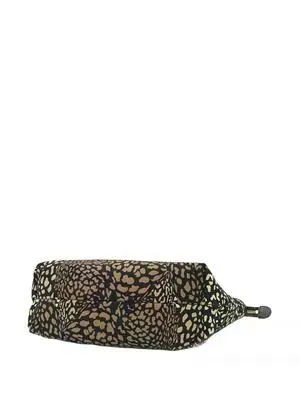FERRAGAMO Double Gancini Leopard Print Nylon Tote Bag