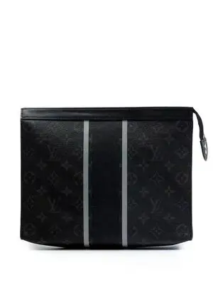 LOUIS VUITTON Monogram Eclipse Pochette Voyage Mm Clutch Bag - Black