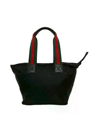 Gucci Gg Canvas Web Tote Bag - Black