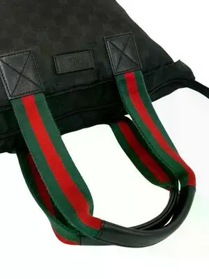 Gucci Gg Canvas Web Tote Bag