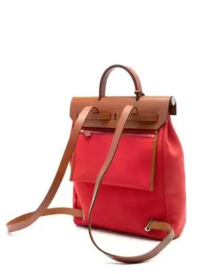 Hermès Toile Herbag A Dos Zip Retourne Backpack