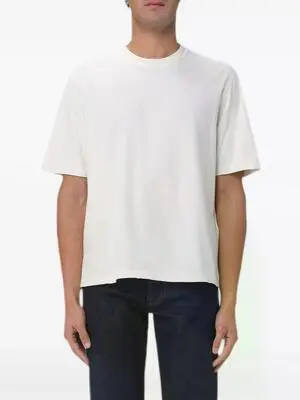 GOLDEN GOOSE Logo-patch Distressed T-shirt - Neutrals