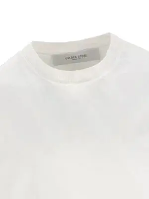 GOLDEN GOOSE Logo-patch Distressed T-shirt