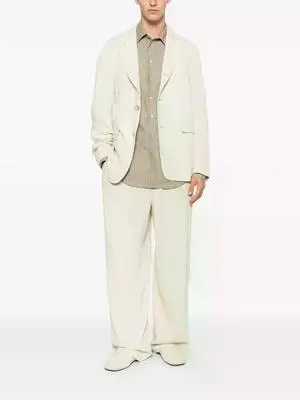 Emporio Armani Crinkled-finish Buttoned Blazer
