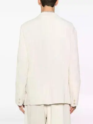 Emporio Armani Crinkled-finish Buttoned Blazer