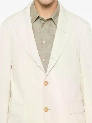 Emporio Armani Crinkled-finish Buttoned Blazer