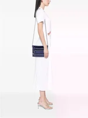 Valentino Garavani Rockstud Triple Zip Crossbody Bag - Blue