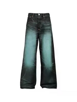 Kenzo Faded-effect Wide-leg Jeans - Grey