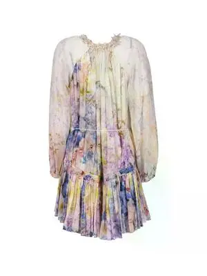 Zimmermann Floral-print Ruffled-collar Mini Dress