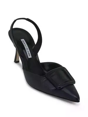 Manolo Blahnik Maysli Nappa Leather Slingback Pumps