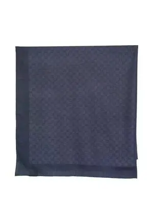 Gucci Gg Supreme Patterned Wool Scarf - Blue
