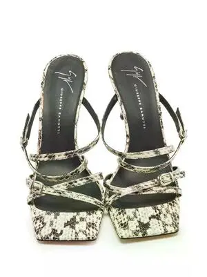GIUSEPPE ZANOTTI Strappy Snake-effect Sandals