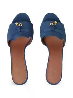 Loro Piana Suede Sandals With Charm Embellishments