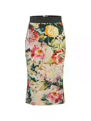 Dolce & Gabbana Floral Print Midi Pencil Skirt