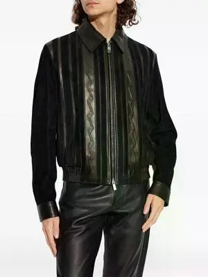 Versace Greca-embossed Panelled Jacket