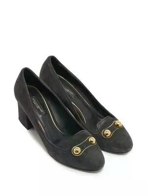 Dolce & Gabbana Embellished Block Heel Pumps - Grey