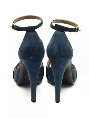 Hermès Suede Heeled Sandals