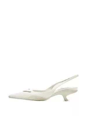 Prada Bow-detail Leather Slingback Pumps - Neutrals