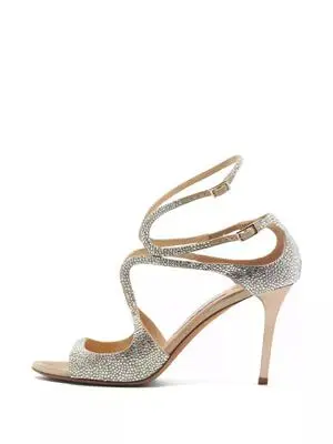 JIMMY CHOO Lance Crystal Sandals - Silver