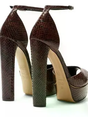 Casadei Flora Python-effect Platform Sandals