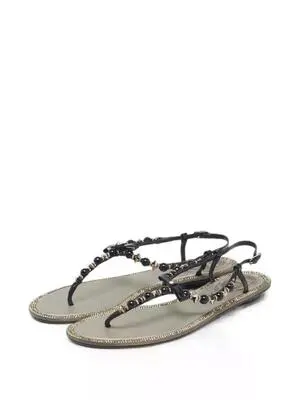 Rene Caovilla Crystal-embellished Patent Leather Sandals
