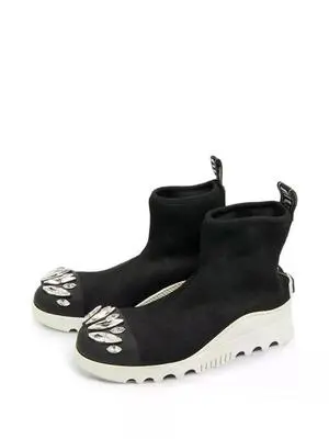 Miu Miu Crystal Embellished High-top Sneakers
