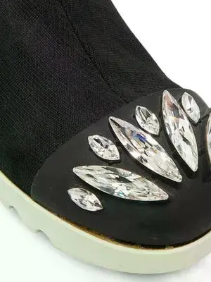 Miu Miu Crystal Embellished High-top Sneakers