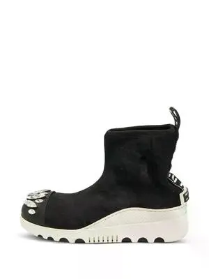 Miu Miu Crystal Embellished High-top Sneakers - Black