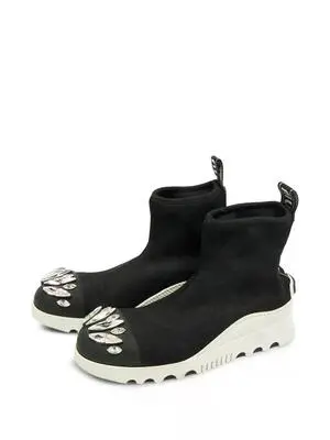 Miu Miu Crystal Embellished High-top Sneakers