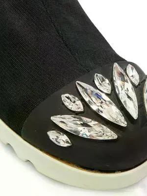Miu Miu Crystal Embellished High-top Sneakers