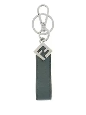 Fendi Logo Detail Keyring - Grey