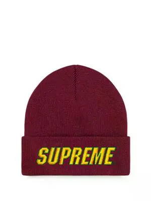 Supreme Logo-embroidery Beanie Hat - Red