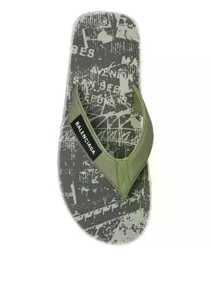Balenciaga Graphic Print Thong Flip-flops