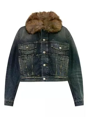 Balenciaga Faux-fur Collar Denim Jacket
