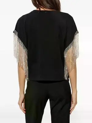 Sportmax Rhinestone Fringe Adorned T-shirt