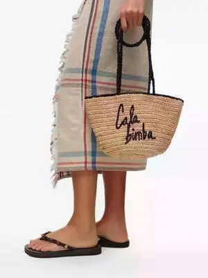 Bimba Y Lola Small Woven Shoulder Bag With Embroidered Logo