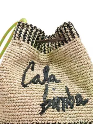 Bimba Y Lola Medium Plaited-raffia Bucket Bag