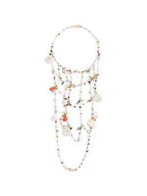 Bimba Y Lola Bead-embellished Shell-charm Body Chain - Gold
