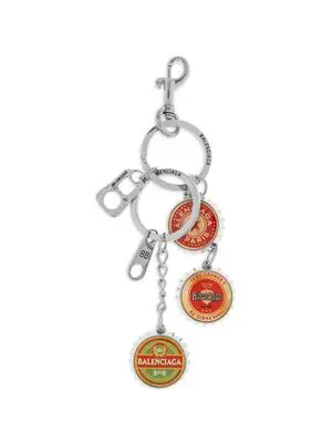 Balenciaga Bottle Caps Keyring - Silver