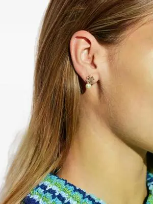 Tory Burch Moondance Double T Pearl Earrings