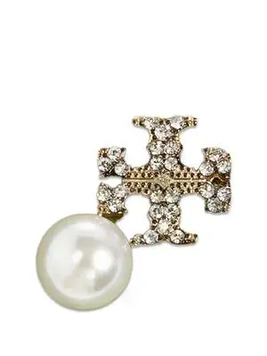 Tory Burch Moondance Double T Pearl Earrings