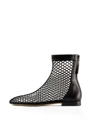 SOULIERS MARTINEZ Mesh Panel Almond Toe Ankle Boots