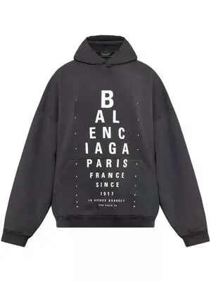 Balenciaga Logo-print Hoodie - Black